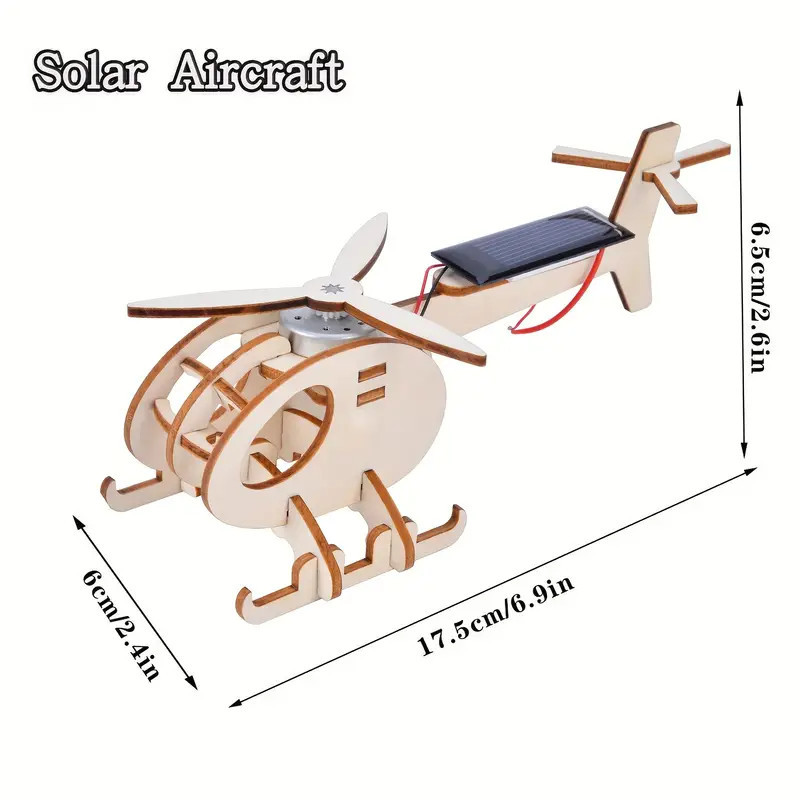 Wooden Stem Toy' Wooden solar helicopter diy kit