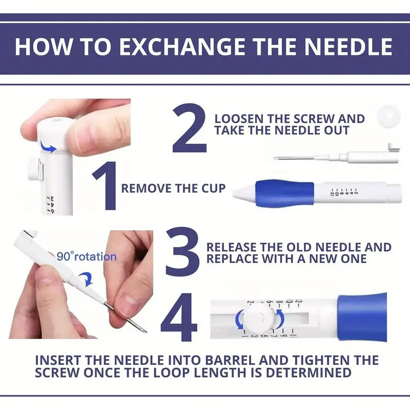 DIY Magic Embroidery Pen Set with Adjustable needle Sizes for Fabric ...