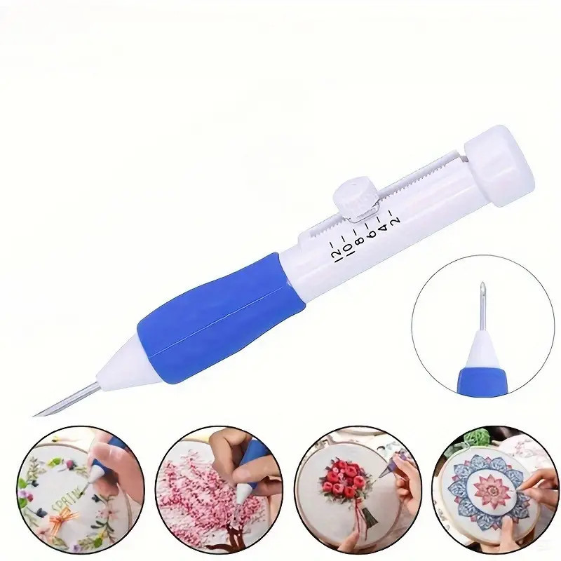 DIY Magic Embroidery Pen Set with Adjustable needle Sizes for Fabric ...